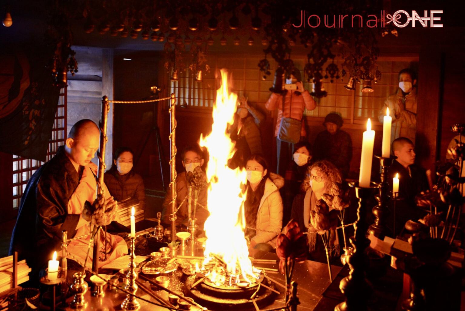 Offering prayers to mystical leaping flames (Goma Fire Ritual): Ekoin ...
